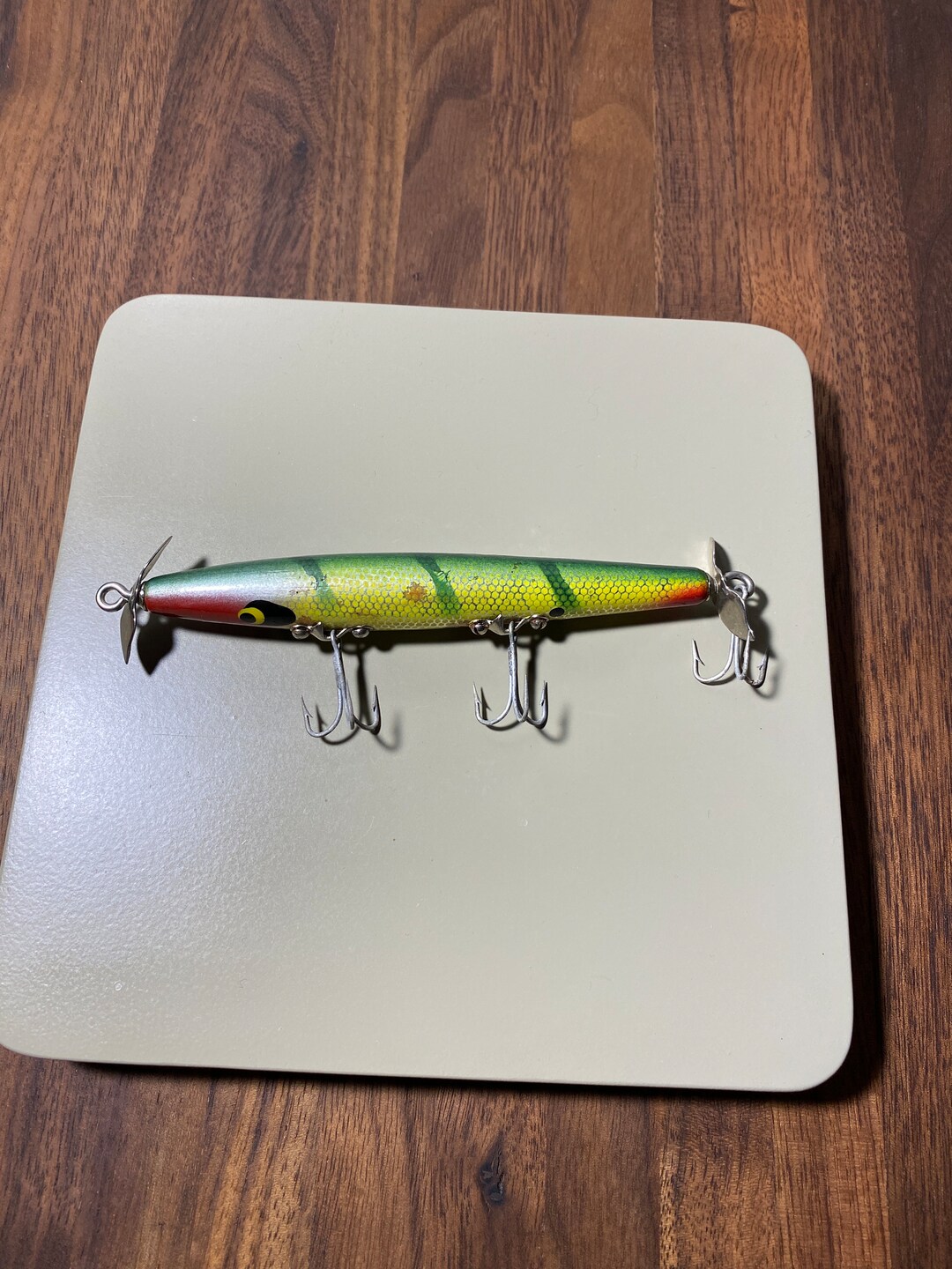 Vintage Long Wooden Colored Fishing Lure - Etsy