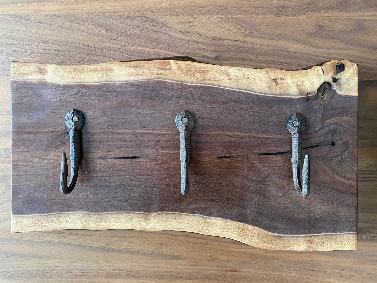 Black Walnut Coat Rack/ Key Holder - Etsy