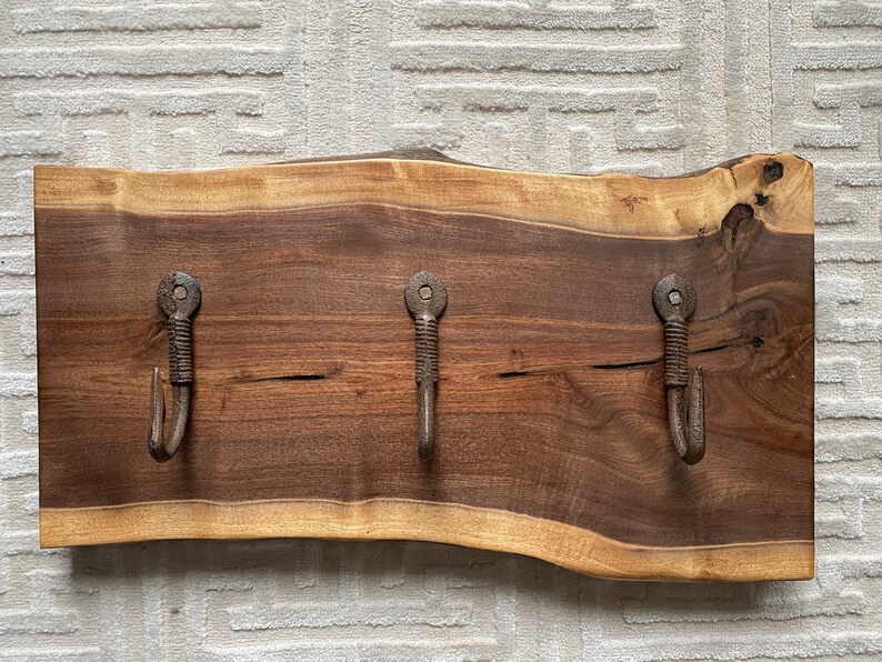 Black Walnut Coat Rack/ Key Holder - Etsy