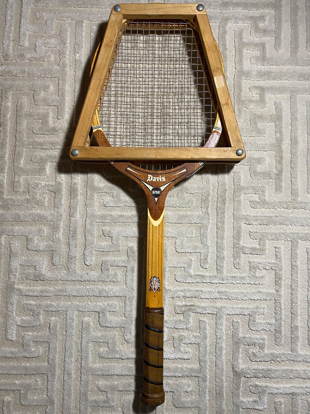 Vintage Wooden Davis Hi-point Tennis Racket W/ Press - Etsy