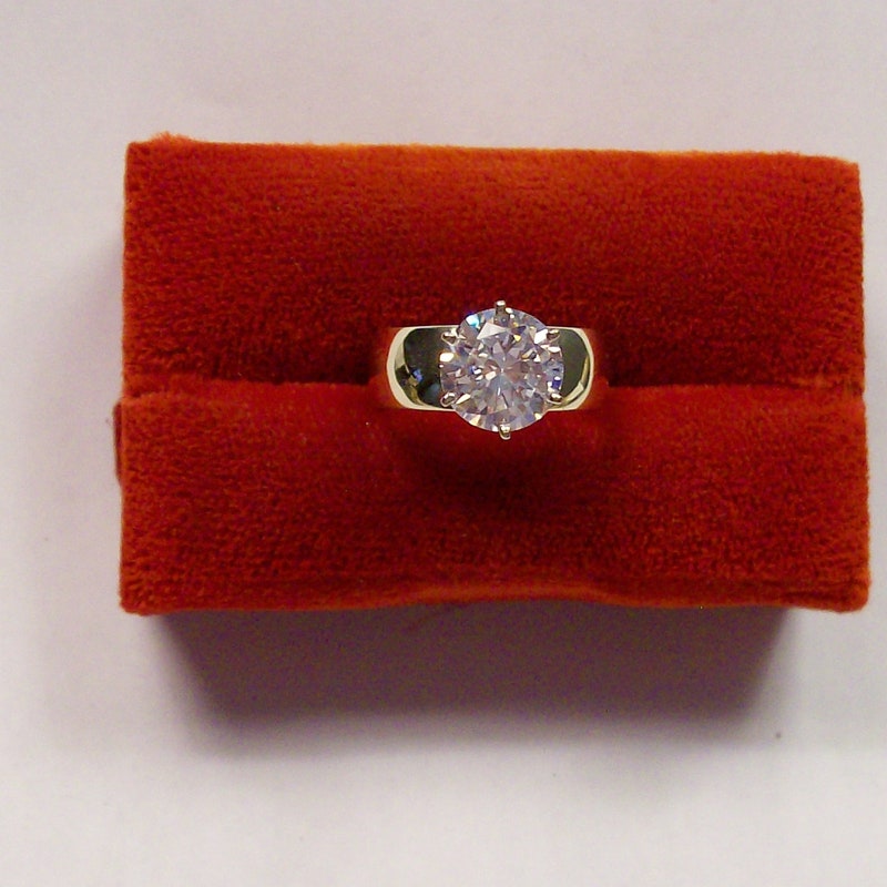 14 Kt Gold Cubic Zirconia Ring - Etsy