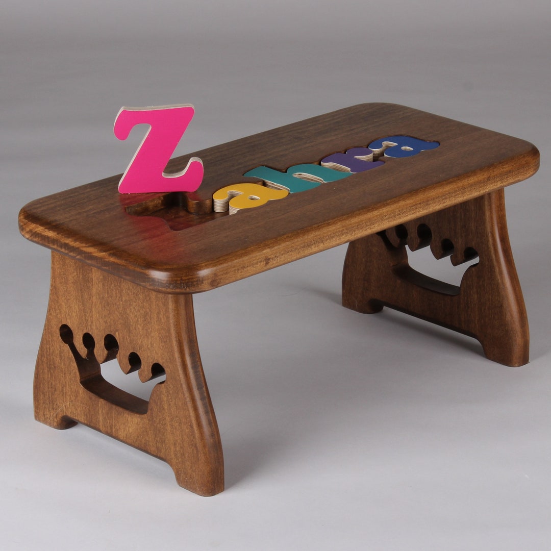 Name Puzzle Stool Pick Your Design Pick Your Finish First Birthday ...