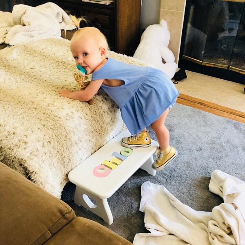 Name Puzzle Stool WHITE FINISH Princess/prince Step Stool | Etsy