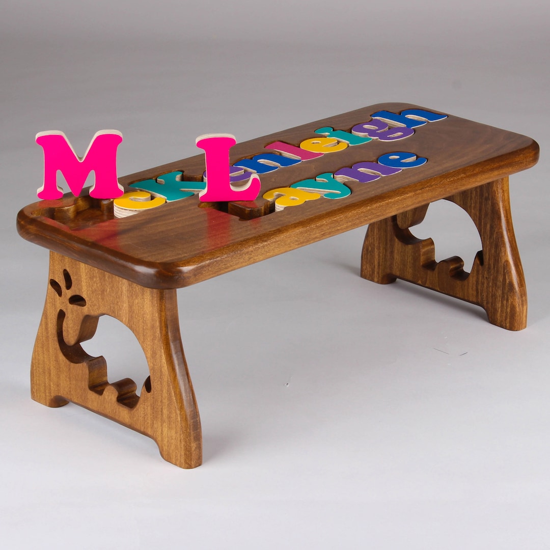 Two-name Puzzle Bench personalized Baby Gift, First Birthday, Second ...