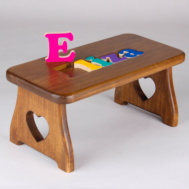 Personalized Puzzle Stool Pick Your Design Montessori - Etsy