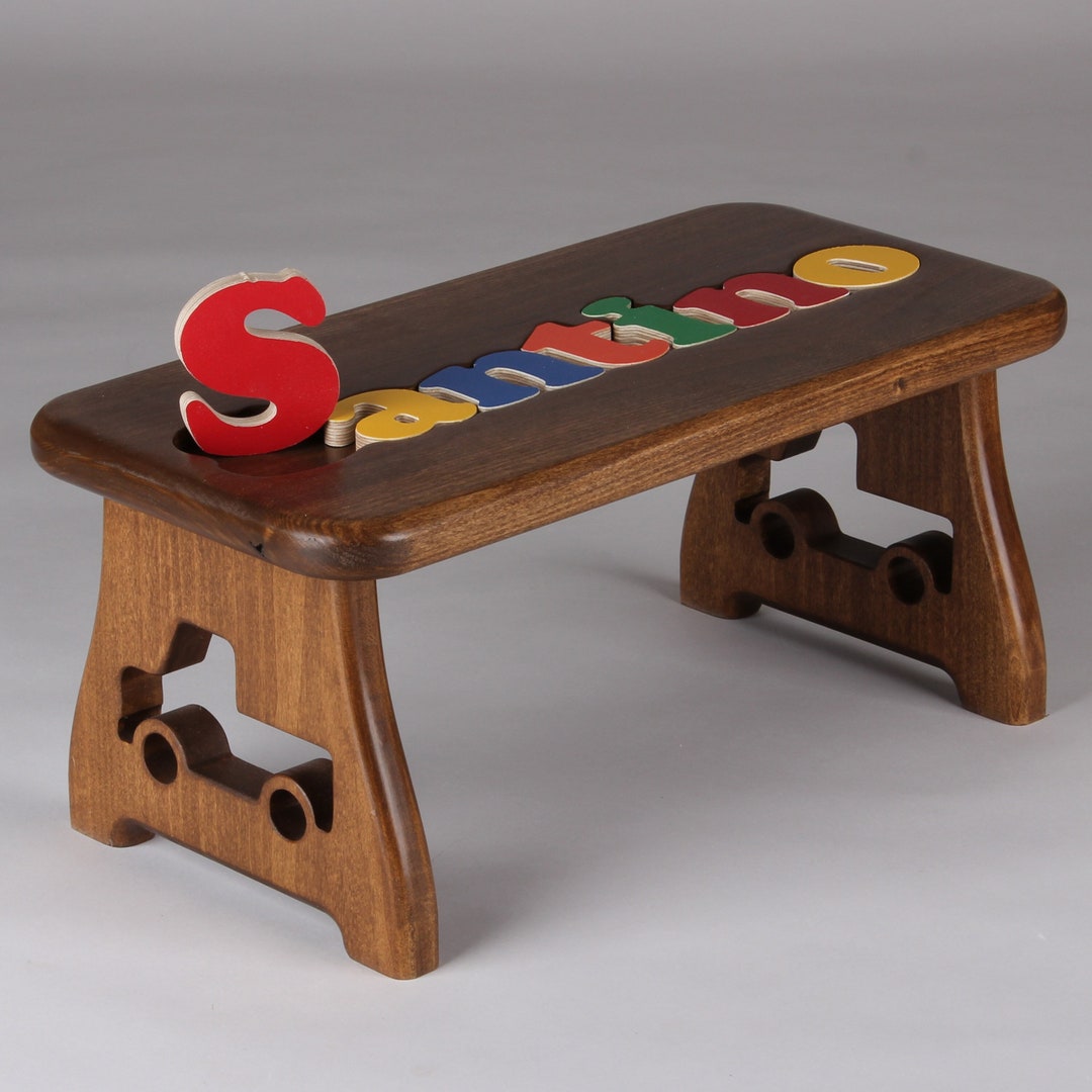 Name Puzzle Stool Pick Your Design Pick Your Finish First Birthday ...