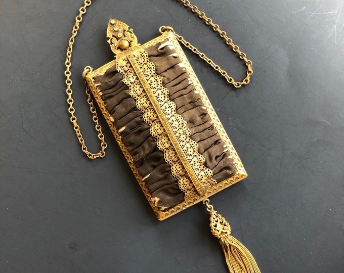 Antique 1920s Exquisite Example Trinity Plate DANCE PURSE Gold Framed ...