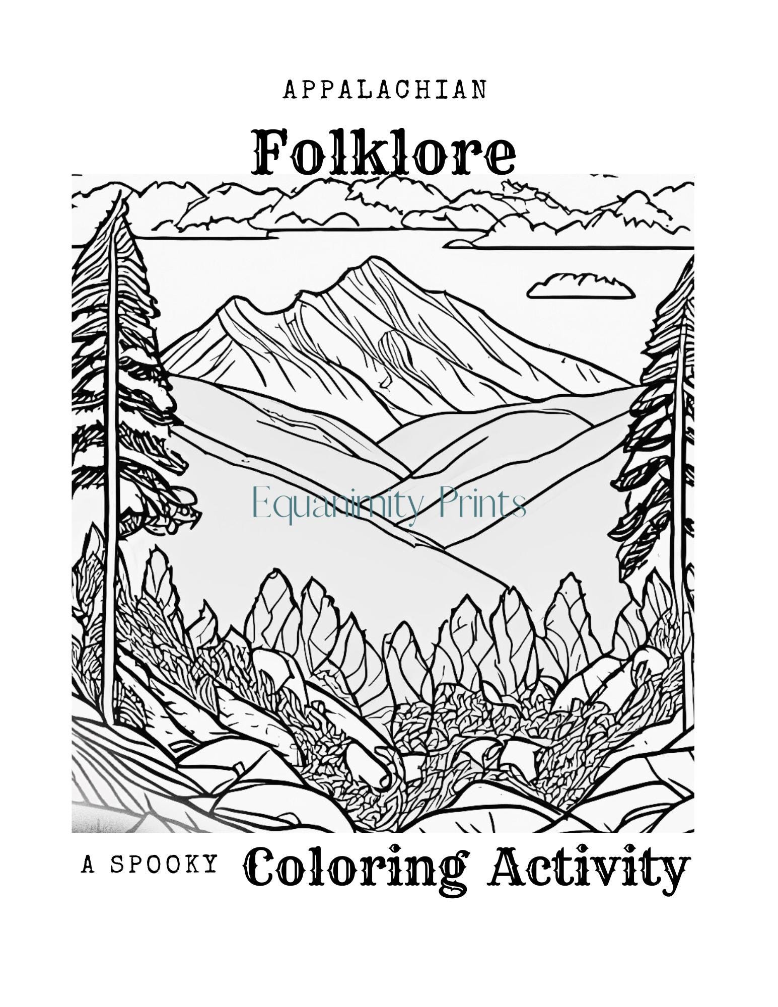 Appalachian Folklore: A Spooky Coloring Activity - Etsy