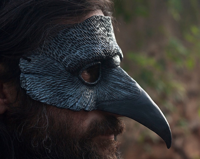 Venetian Style Crow Mask - Raven Costume Animal Masquerade - Bird ...