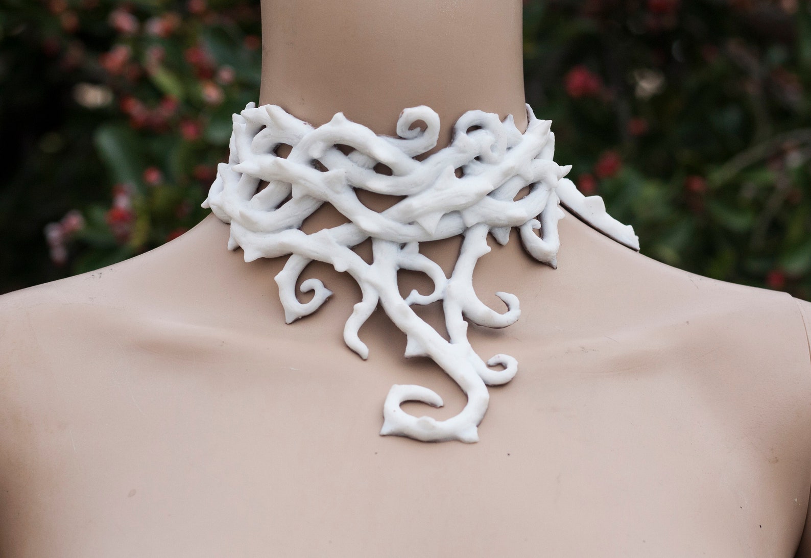 Winter dryad neckpiece white silicone necklace choker winter | Etsy