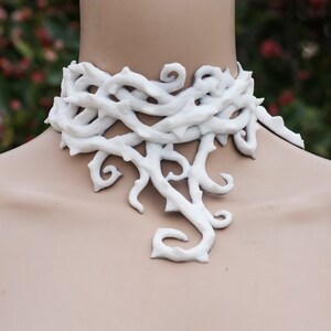 Winter dryad neckpiece white silicone necklace choker winter | Etsy
