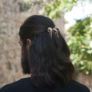 Tribal Skull Hairclip, Skulls Hair Barrette Unisex, Men Hair Wear ...