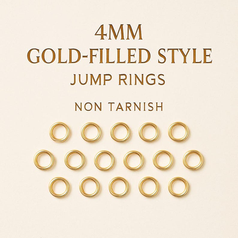 4mm Gold-filled Style Jump Rings • Open 14K GF Style • Non-tarnish ...