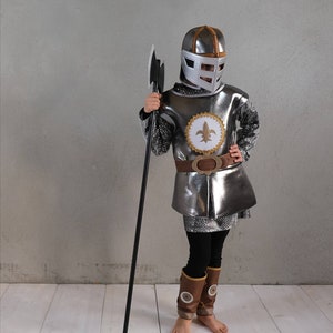 Knight Helmet Armor Chain Mail Vest Knight 4-9 Years Knight | Etsy