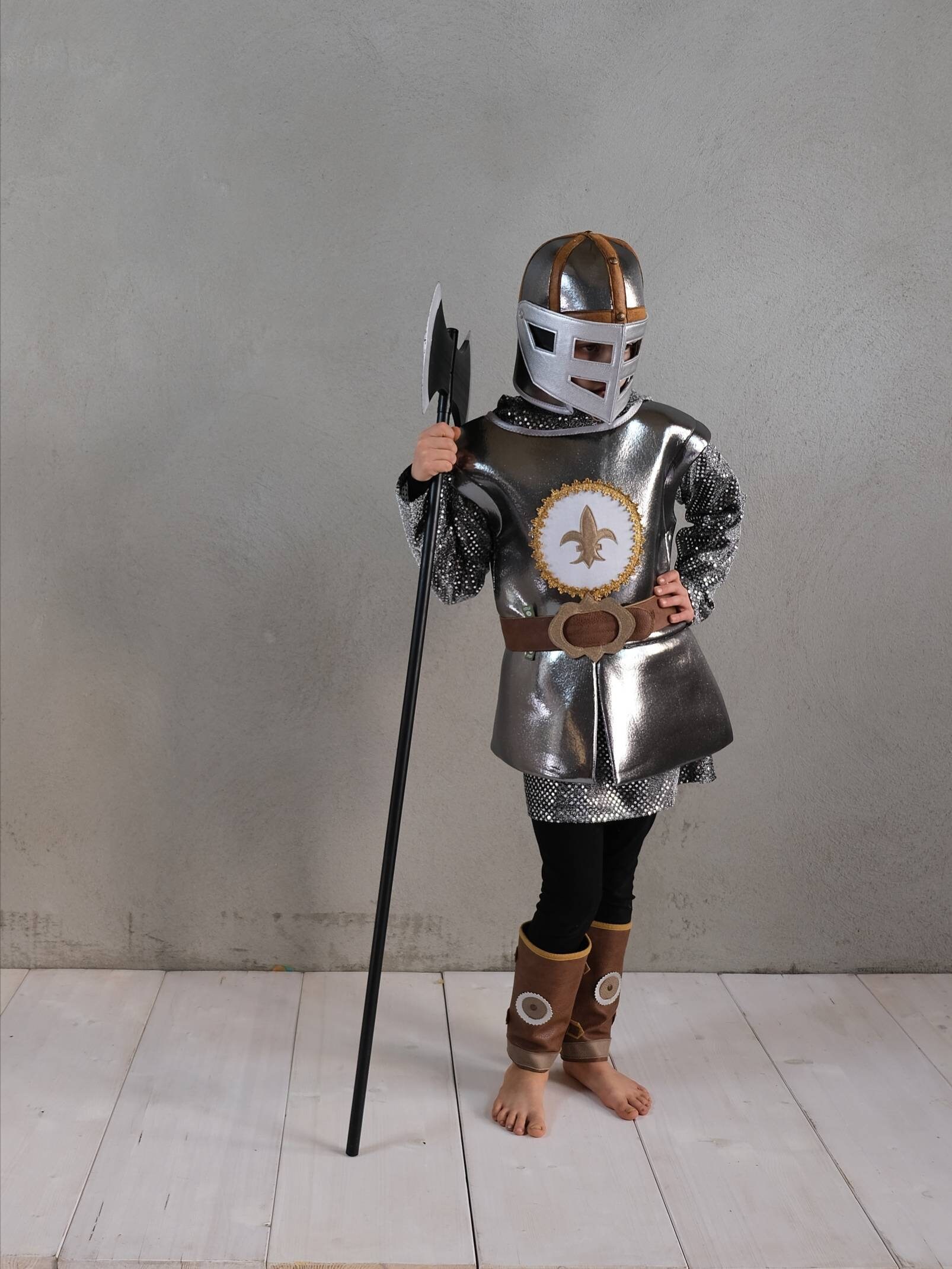 Knight Helmet Armor Chain Mail Vest Knight 4-9 Years Knight - Etsy UK