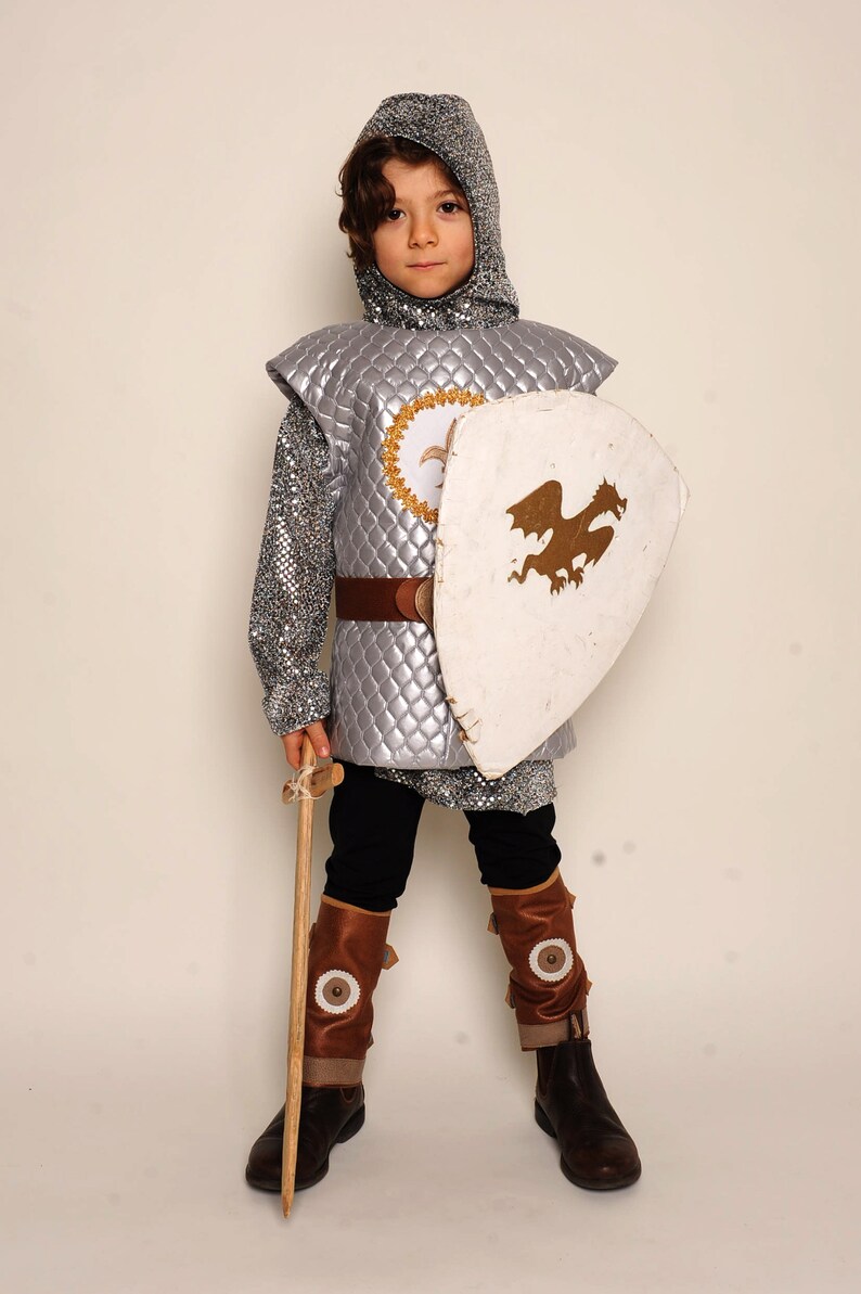 Knight Helmet Armor Chain Mail Vest Knight 4-9 Years Knight | Etsy
