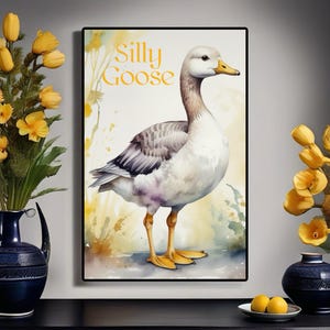 Silly Goose Digital Download Print of Trendy Wall Art for Apartment ...