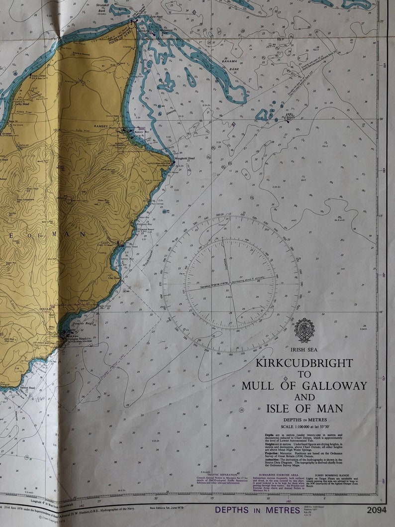 Vintage Nautical Map Solway Firth & Approaches Workington - Etsy Sweden