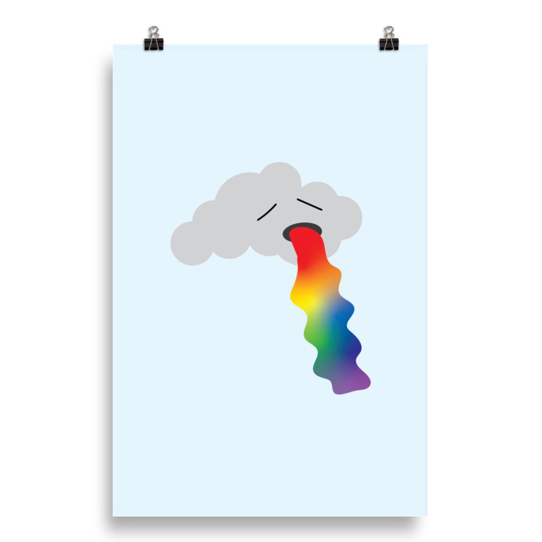 Puke a Rainbow Cloud Art Print - Etsy