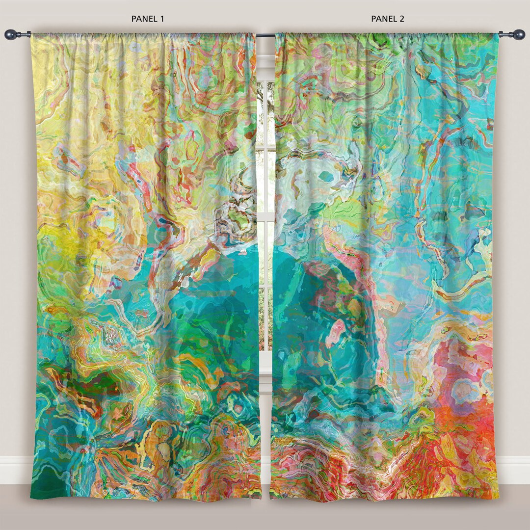 Abstract Art Window Curtain 50x84 Panels Blackout Drapes - Etsy
