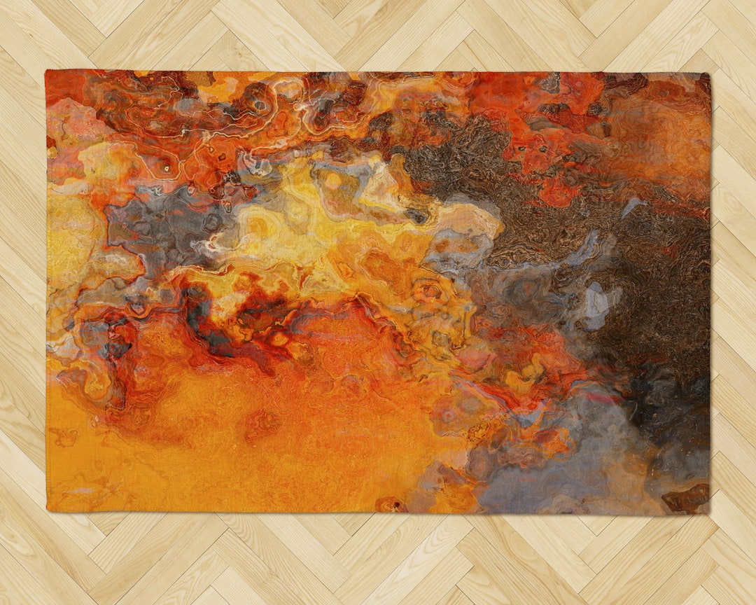 Area Rug With Abstract Art, Five Sizes 2x3 to 8x10, Contemporary ...