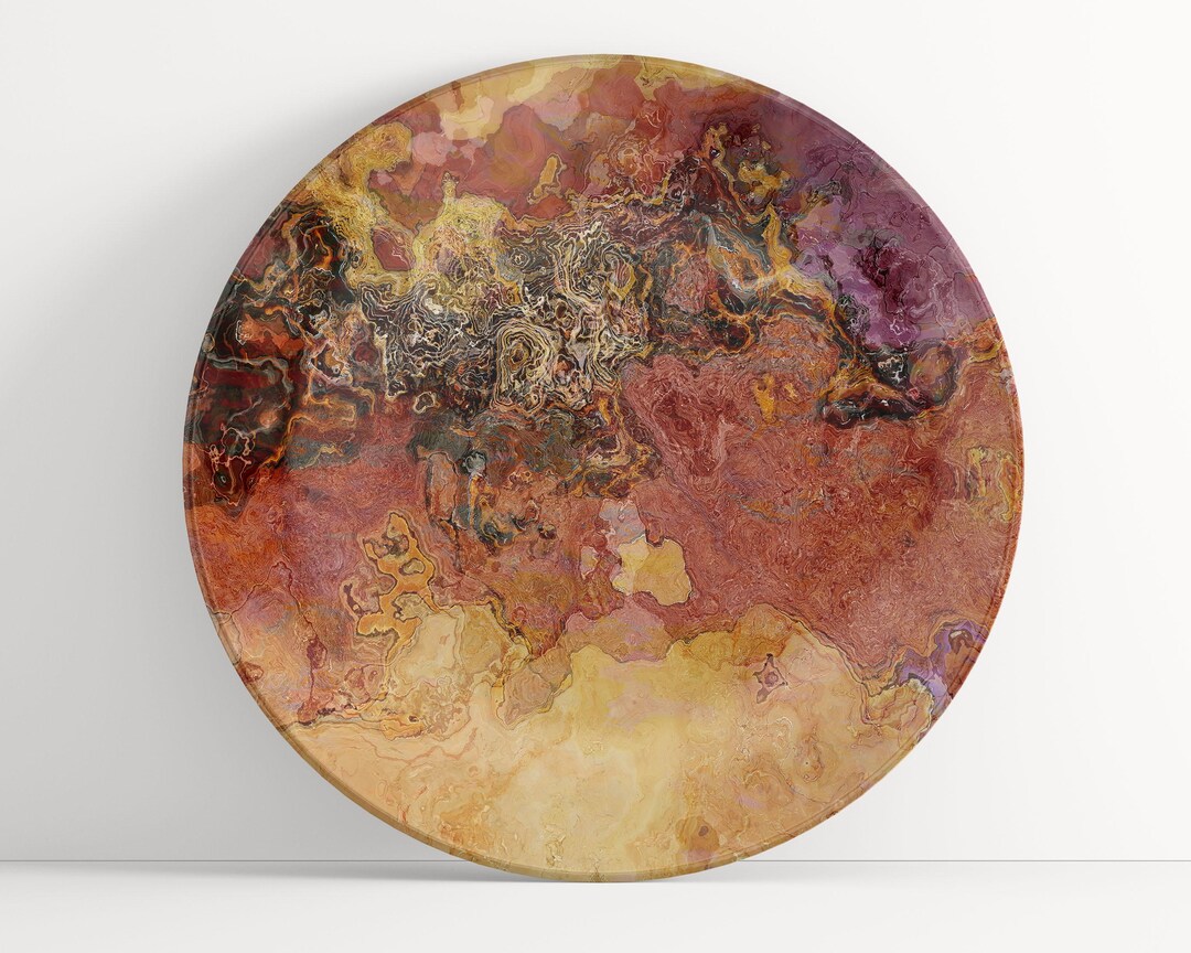 Plate With Abstract Art, Unbreakable Indoor/outdoor Contemporary ...