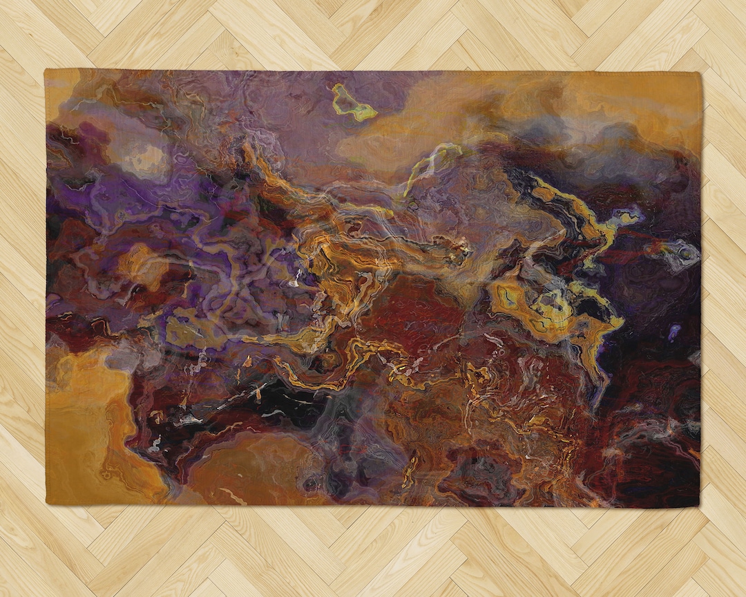 Area Rug With Abstract Art, Five Sizes 2x3 to 8x10, Contemporary ...