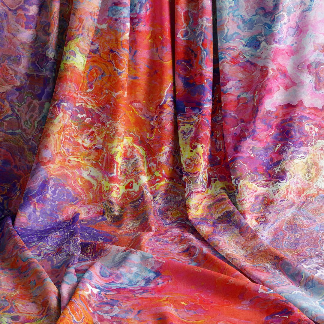 Abstract Art Fabric Printed by the Yard or Fat Quarter, Polyester ...