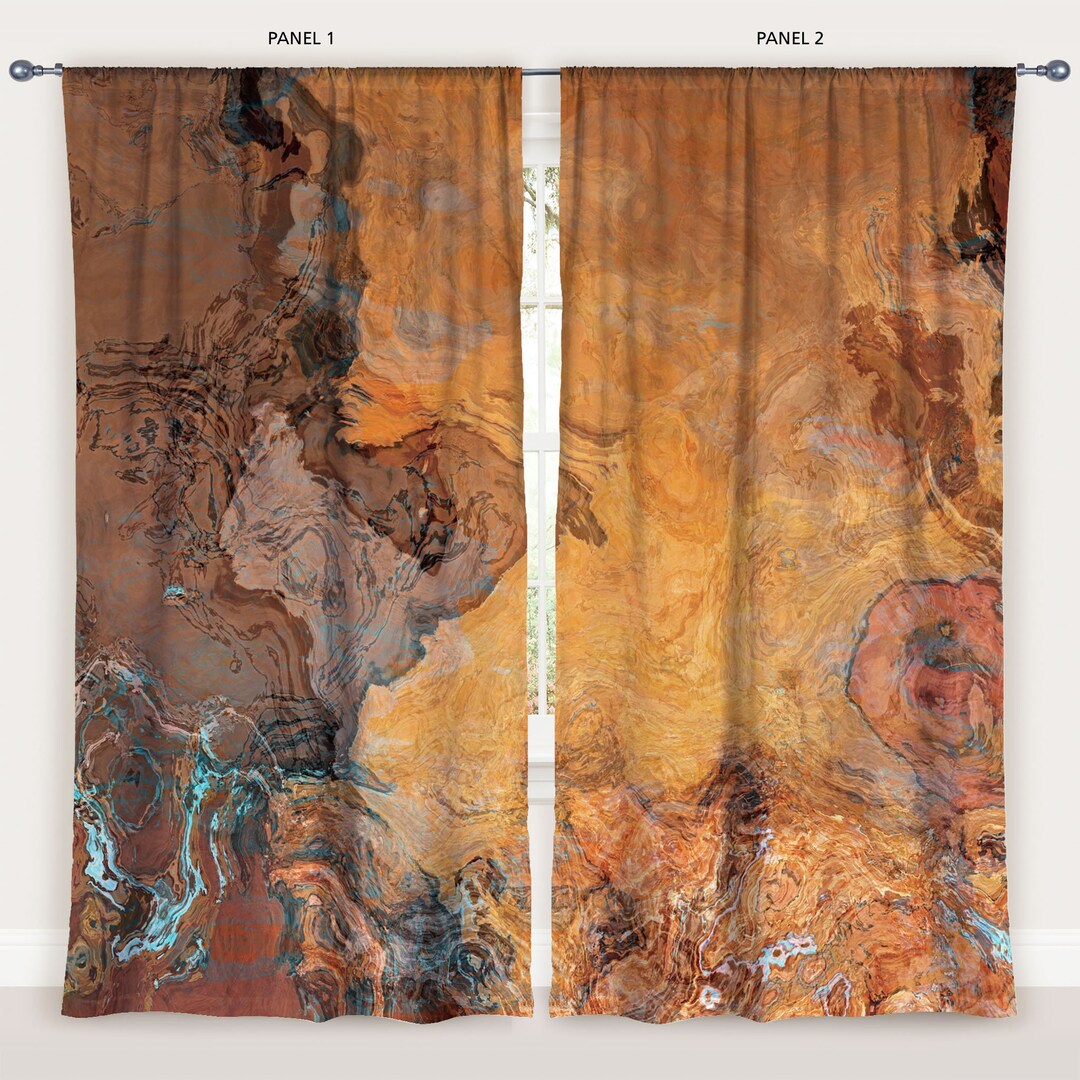 Abstract Art Window Curtain: Blackout Drapes, 50x84 - Tucson - Etsy