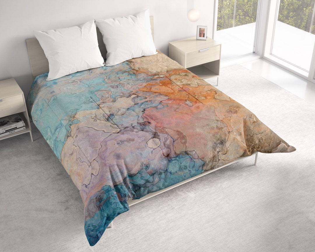 All Seasons Lightweight Comforter With Abstract Art, Contemporary Quilt ...