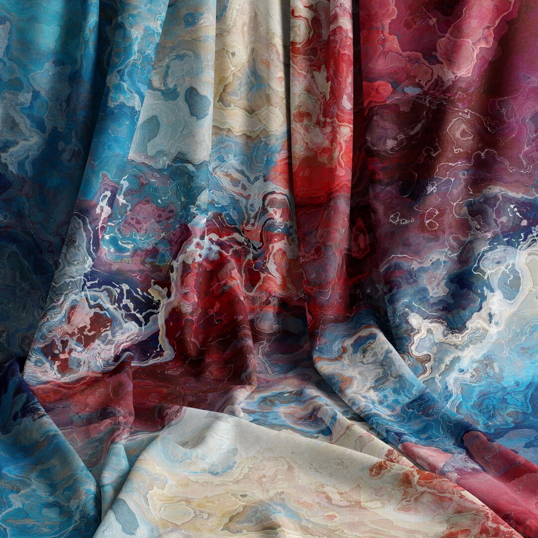 Abstract Art Fabric Printed by the Yard: Polyester Poplin or Pima ...