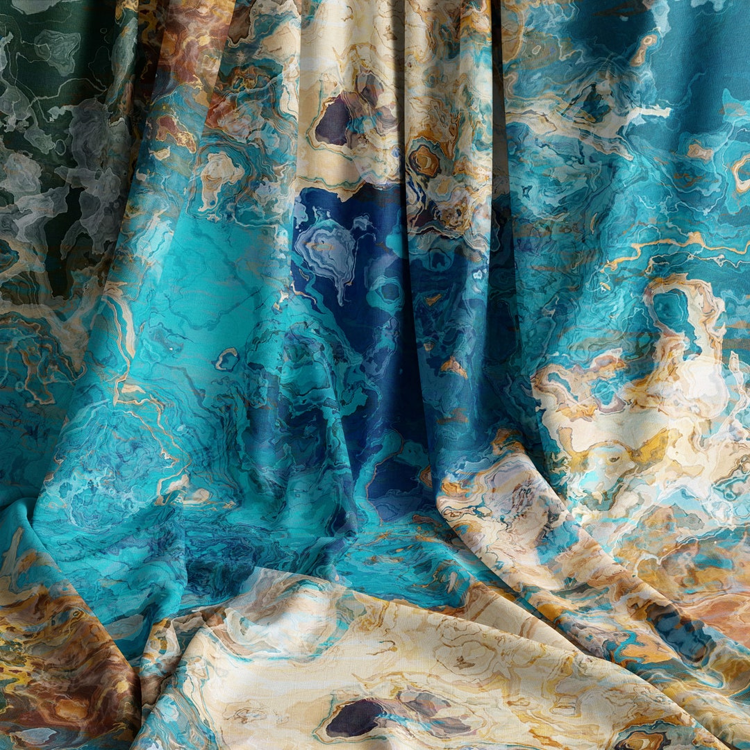 Abstract Art Fabric Printed by the Yard: Polyester Poplin or Pima ...