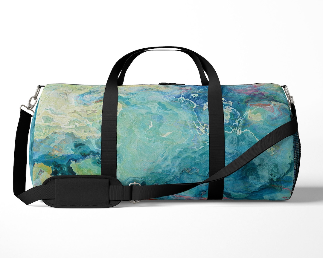 Weekender With Abstract Art Lined Fabric Duffel With Padded - Etsy