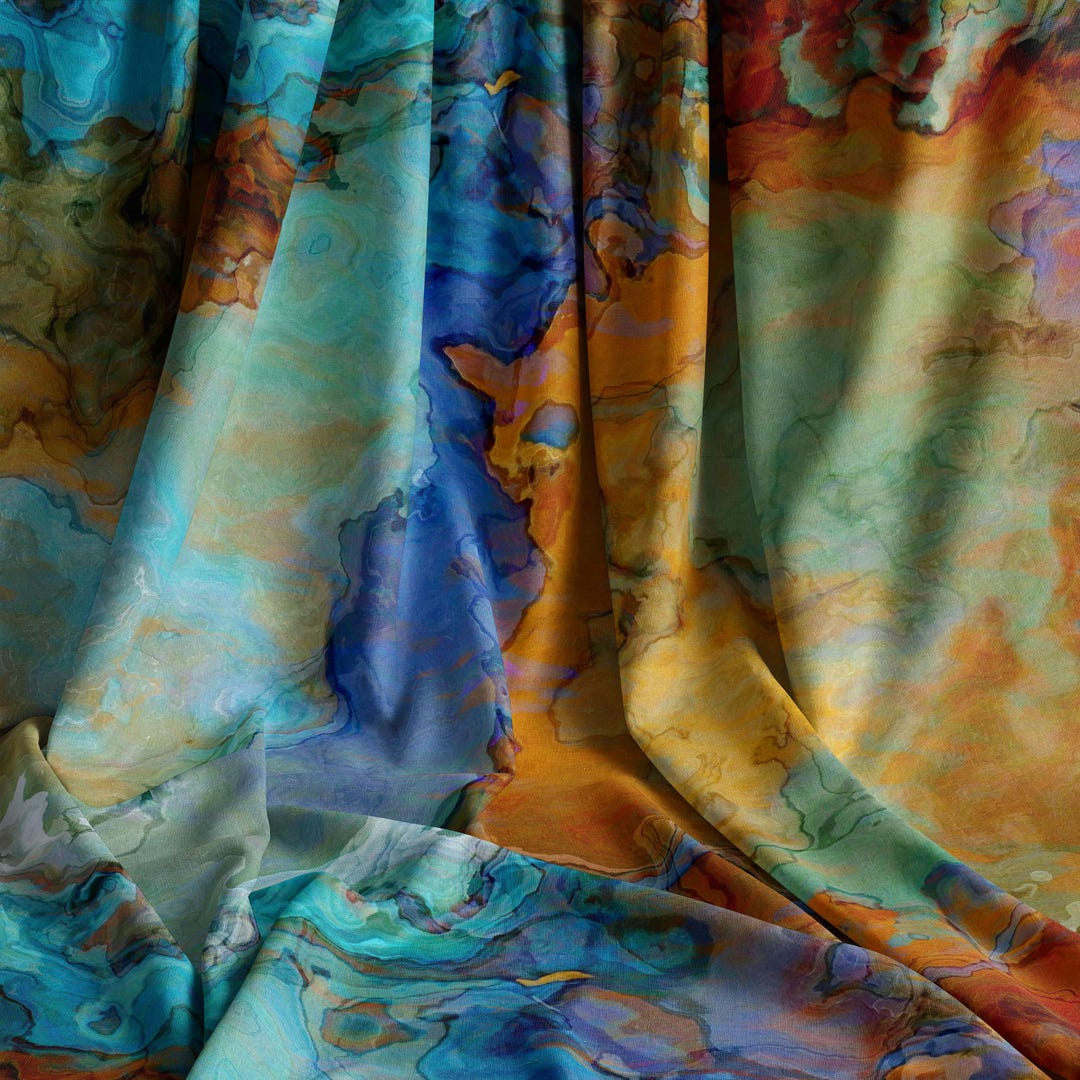 Abstract Art Fabric Printed by the Yard: Polyester Poplin or Pima ...