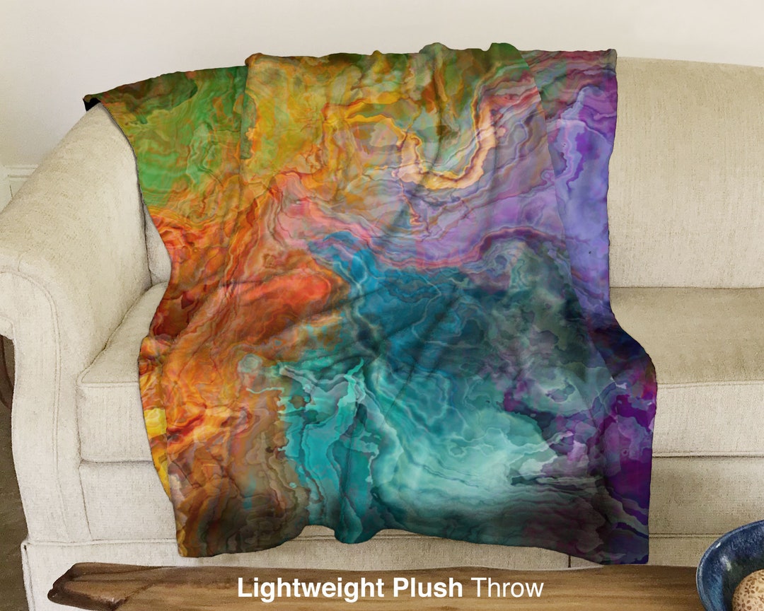 Abstract Art Blanket Throw Plush Fleece or Sherpa Fleece Sofa - Etsy