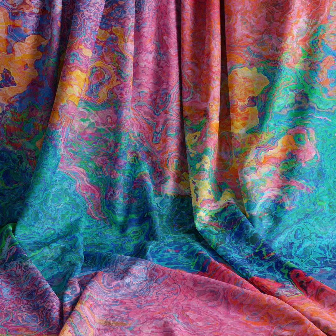 Abstract Art Fabric Printed by the Yard: Polyester Poplin or Pima ...