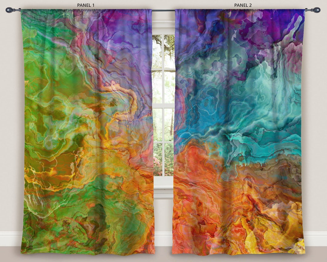 Abstract Art Window Curtain 50x84 Panels Blackout Drapes - Etsy