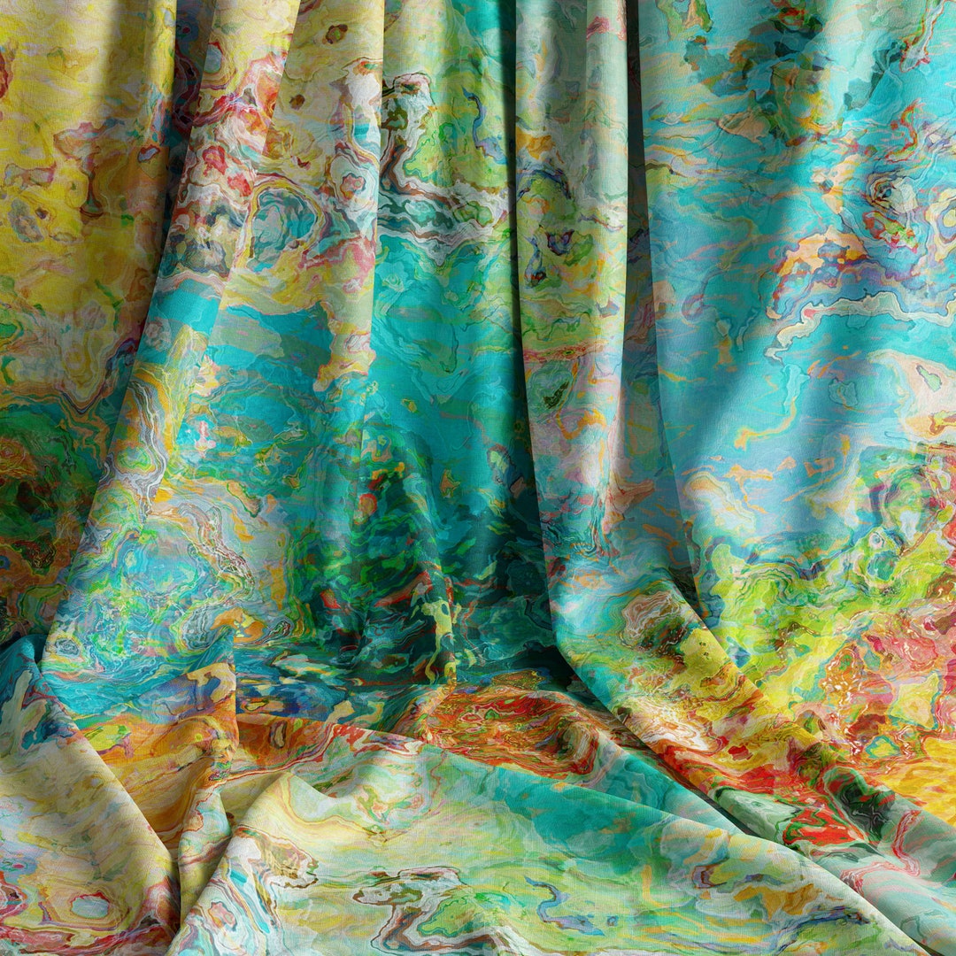Abstract Art Fabric Printed by the Yard: Polyester Poplin or Pima ...