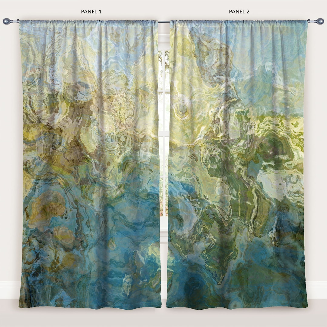 Abstract Art Window Curtain: Blackout Drapes, 50x84 - Wintercreek - Etsy
