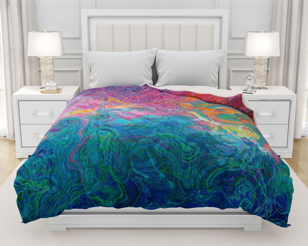 Duvet Cover With Abstract Art in King, Queen or Twin, Silky Smooth ...