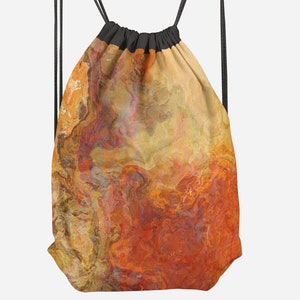 Drawstring Gym Bag with Abstract Art Modern Lined Cinch Sack | Etsy