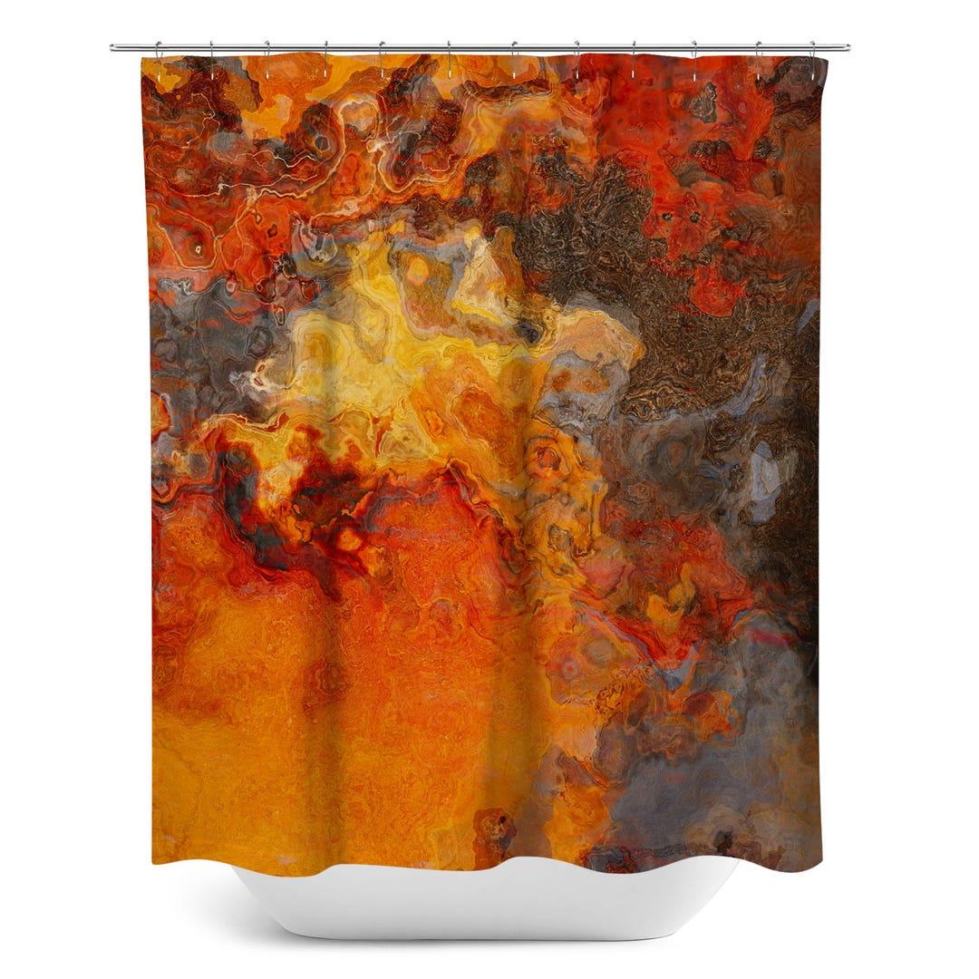 Abstract Art Shower Curtain: Contemporary Bathroom Decor - Lava Flow ...