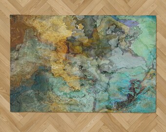 Area Rug With Abstract Art 2x3 to 5x7 Contemporary Durable | Etsy