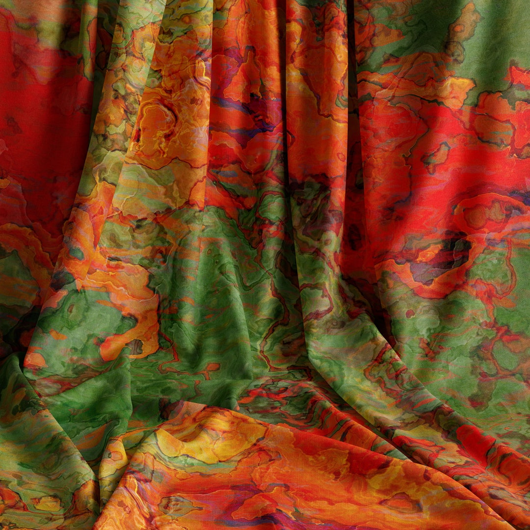 Abstract Art Fabric Printed by the Yard: Polyester Poplin or Pima ...