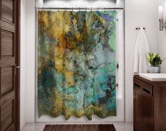 Abstract Art Shower Curtain, Contemporary Bathroom Decor, Bathroom Art ...