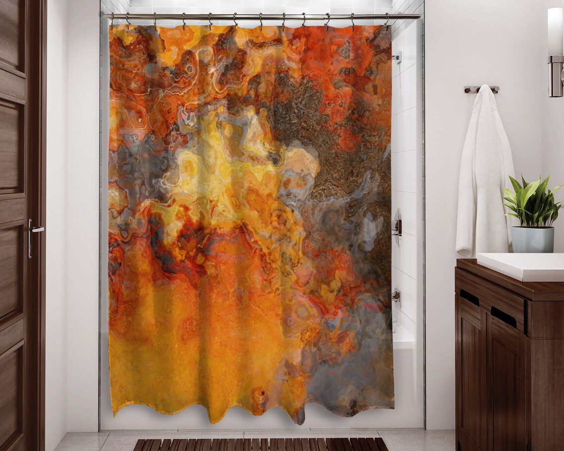 Abstract Art Shower Curtain: Contemporary Bathroom Decor - Lava Flow ...