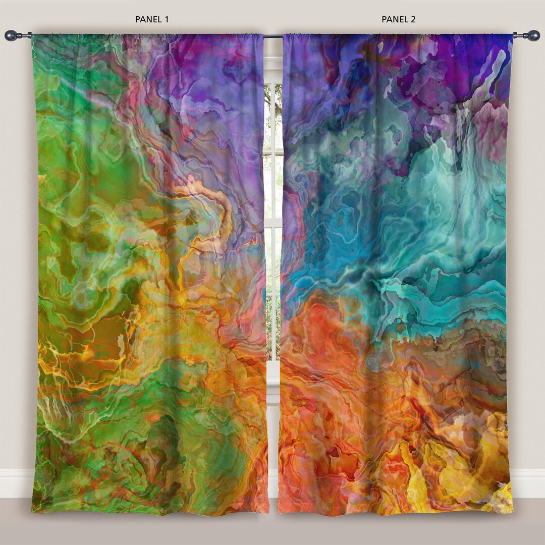 Abstract Art Window Curtain 50x84 Panels Blackout Drapes - Etsy