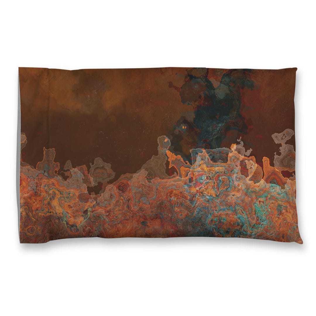 Abstract Art Pillowcase: Standard or King Microfiber Bedding - Copper ...