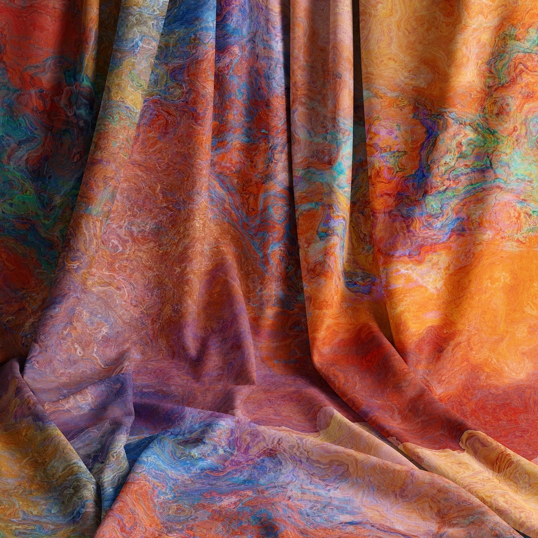 Abstract Art Fabric Printed by the Yard: Polyester Poplin or Pima ...