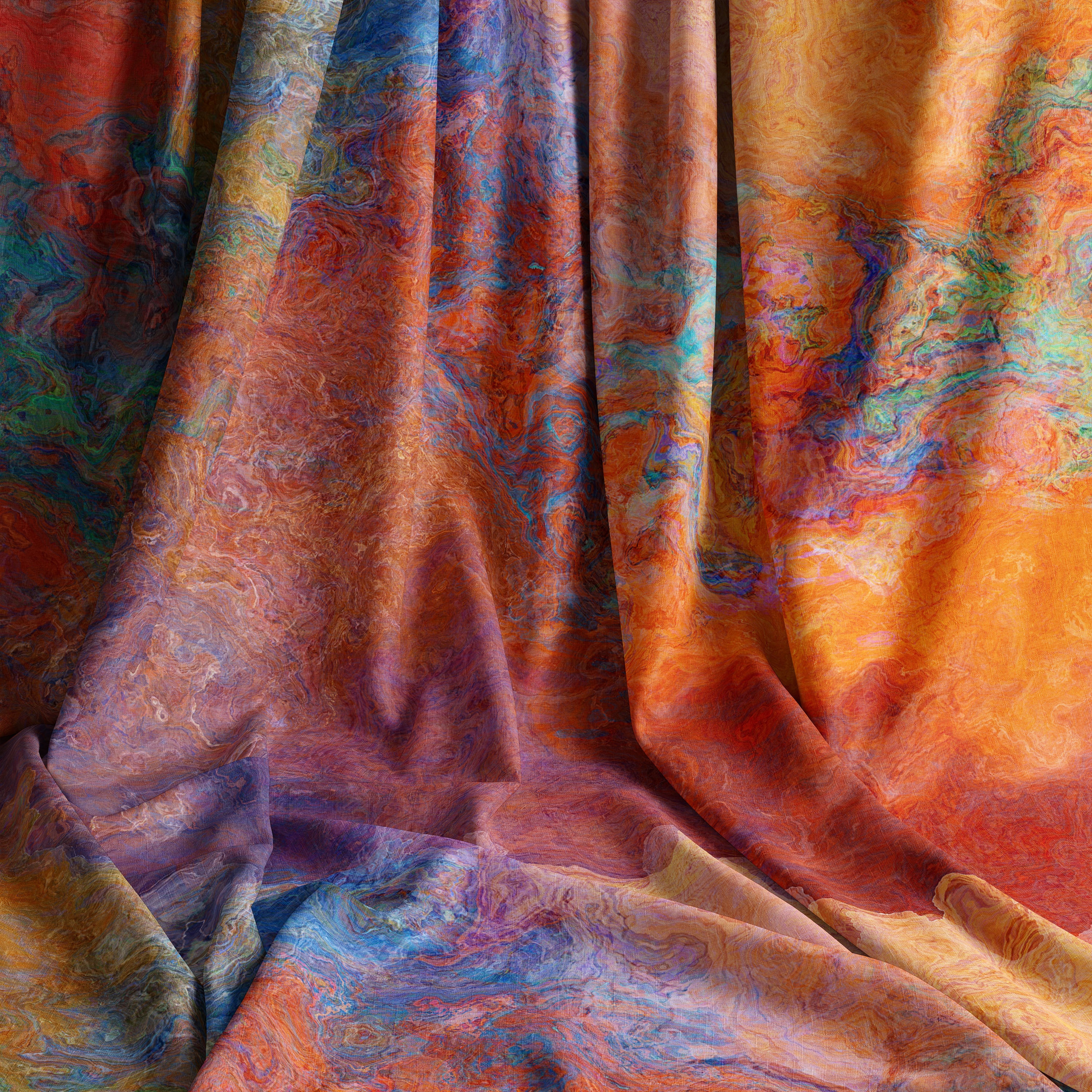 Abstract Art Fabric Printed by the Yard: Polyester Poplin or Pima ...